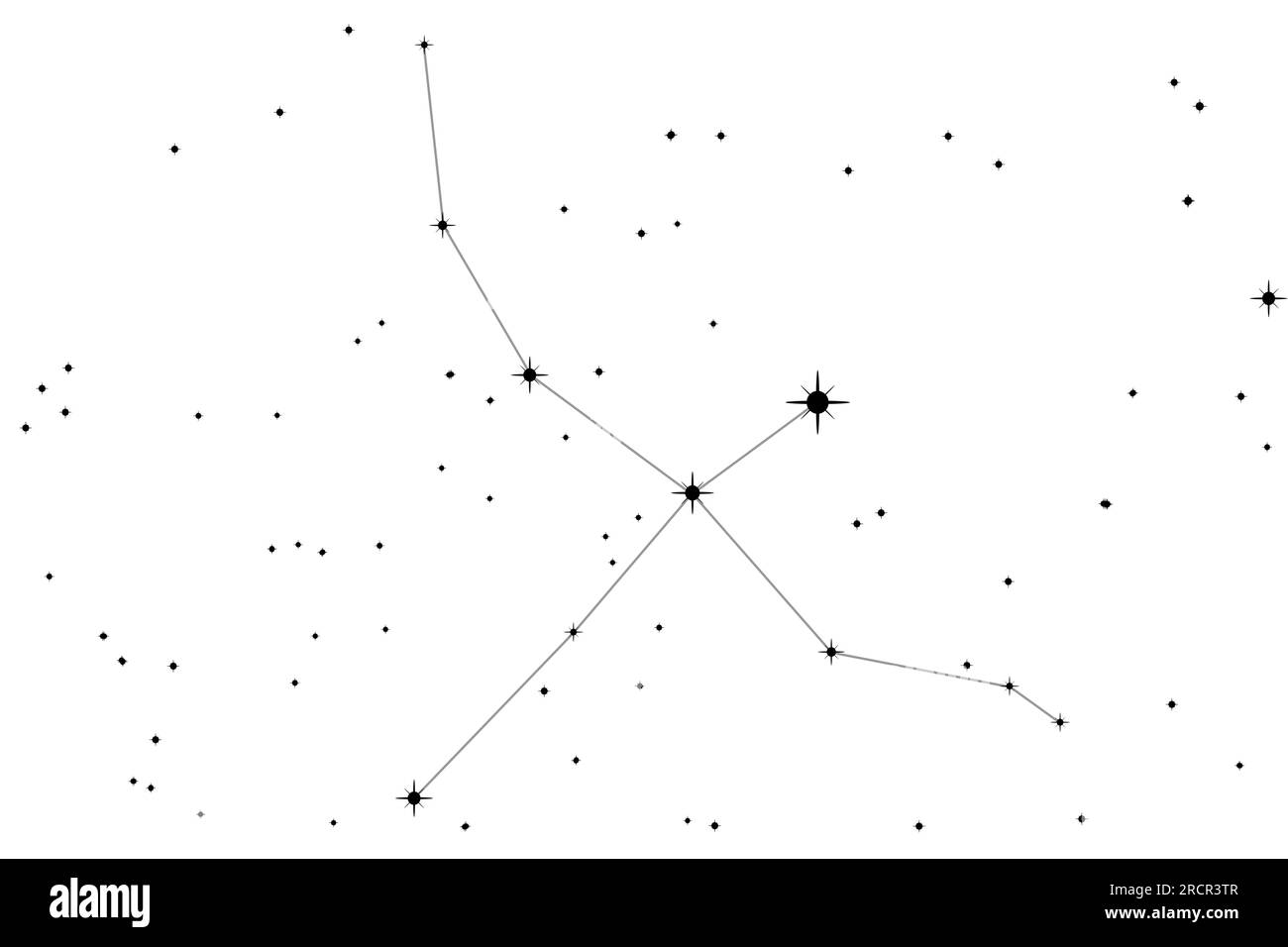Carte de la constellation de cygnus Banque d'images noir et blanc - Alamy