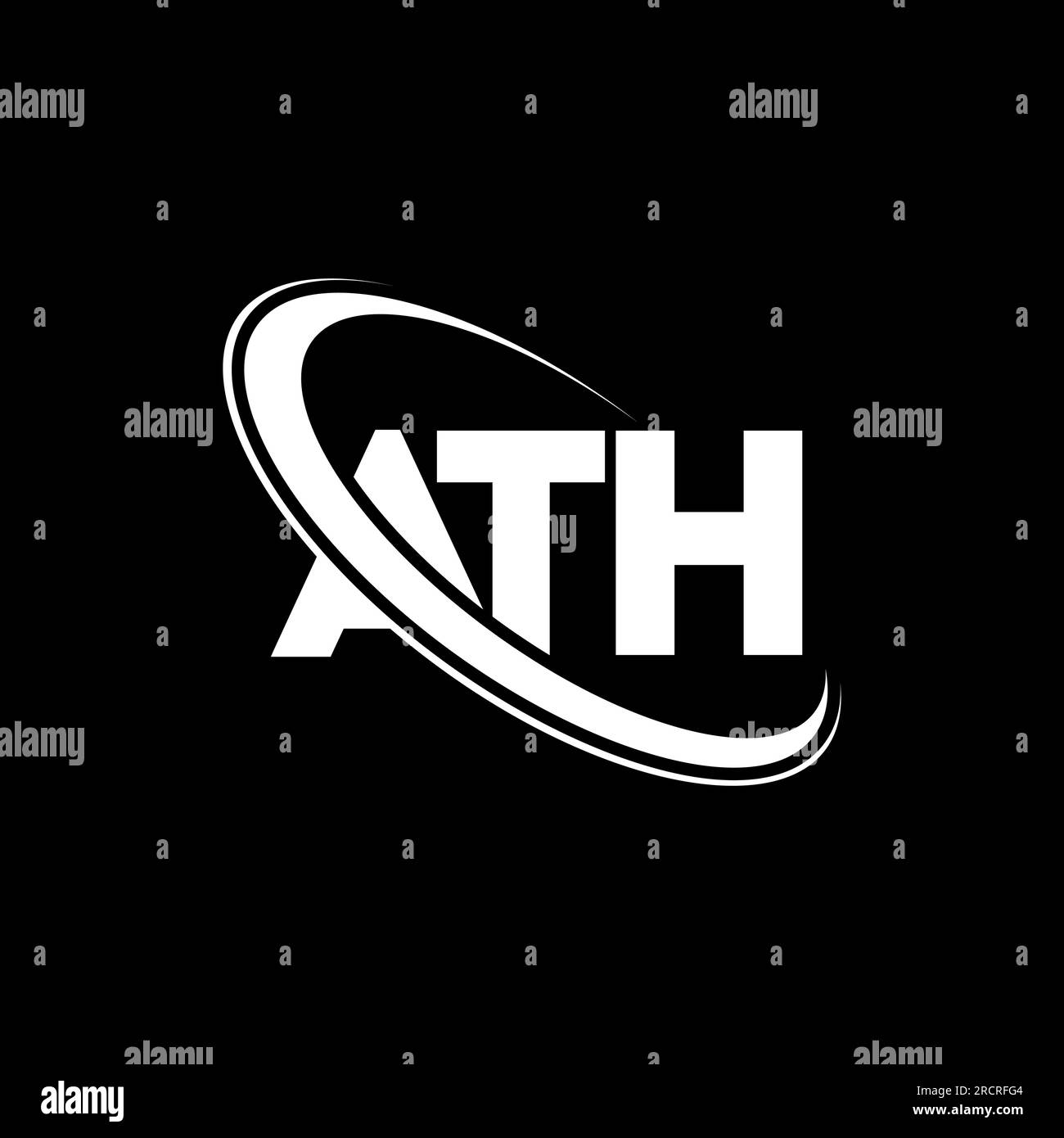 Logo ATH. Lettre ATH. Logo de lettre ATH. Initiales ATH logo lié avec ...