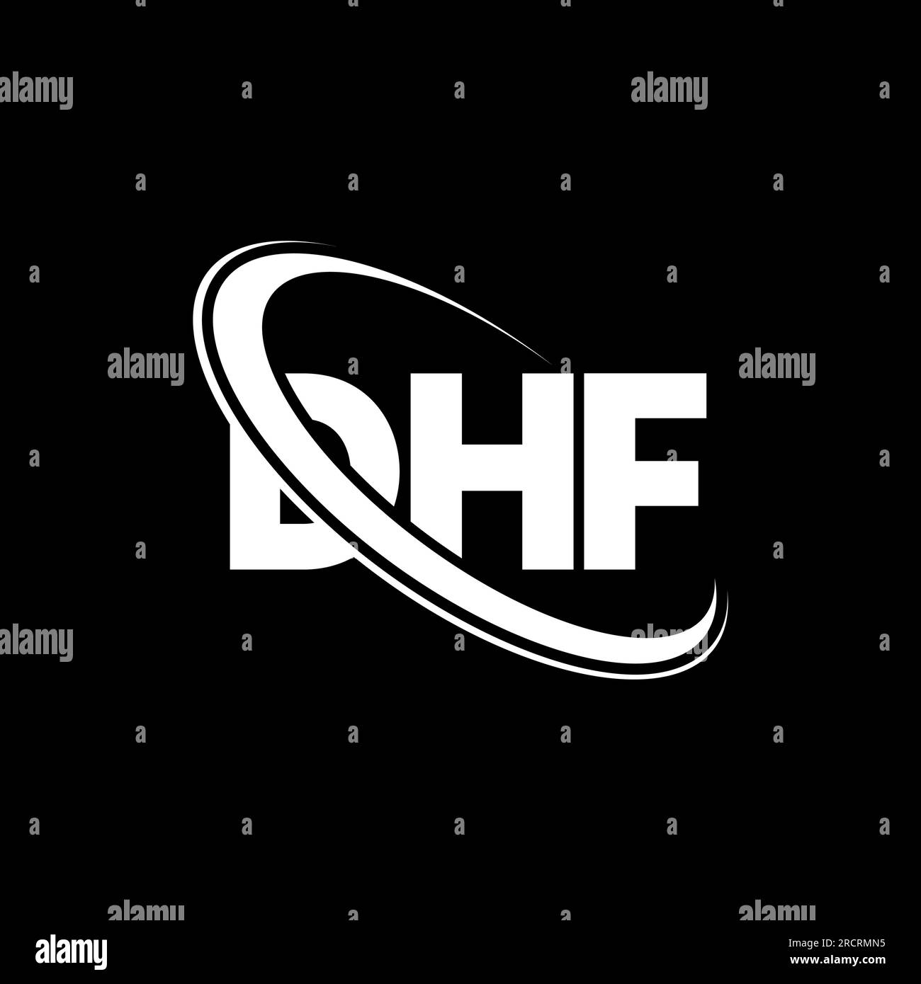 Logo DHF. Lettre DHF. Logo de la lettre DHF. Initiales logo DHF liées à ...