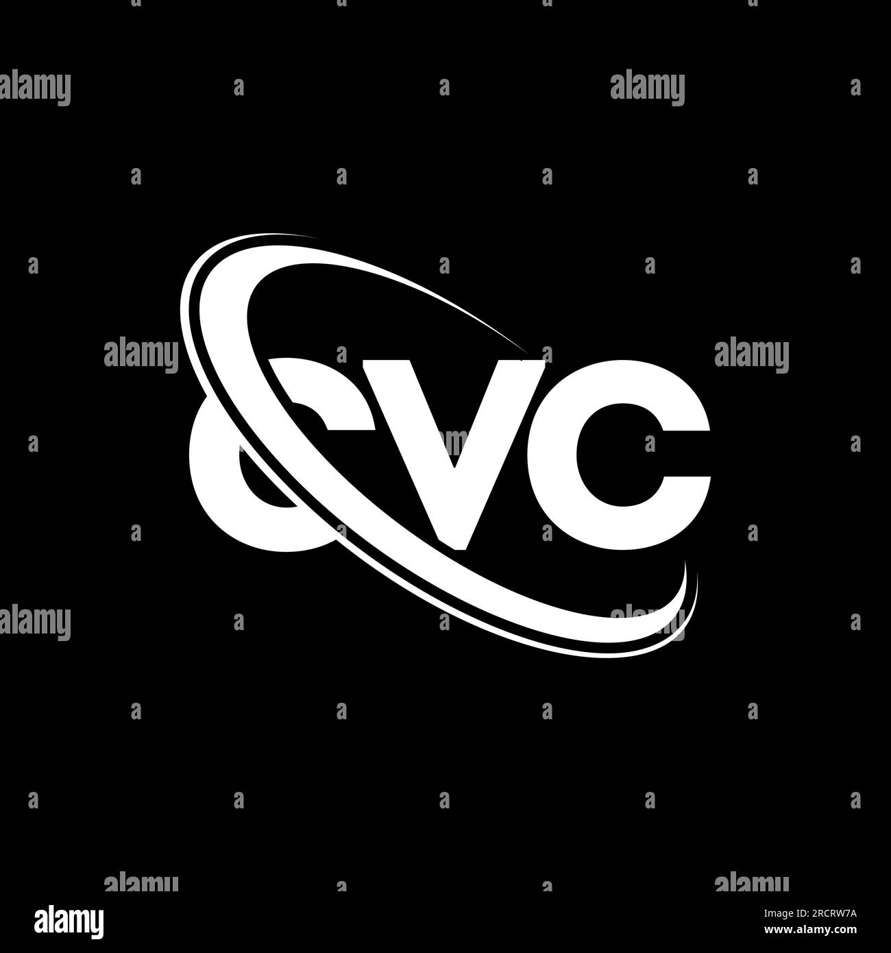 Logo CVC. Lettre CVC. Logo de lettre CVC. Initiales logo CVC lié avec cercle et logo monogramme ...