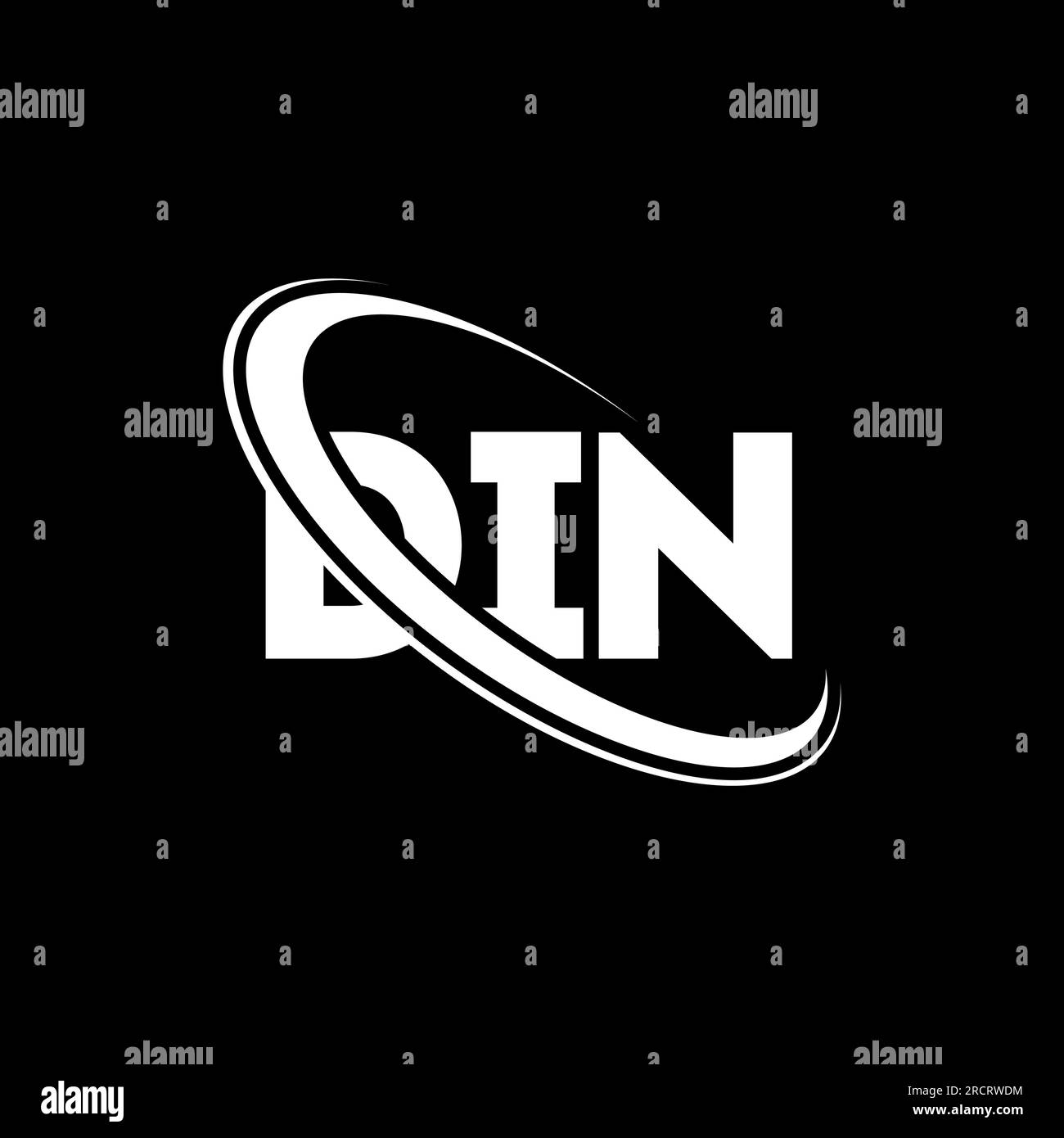 Logo DIN. Lettre DIN. Logo de lettre DIN. Initiales DIN logo lié avec ...