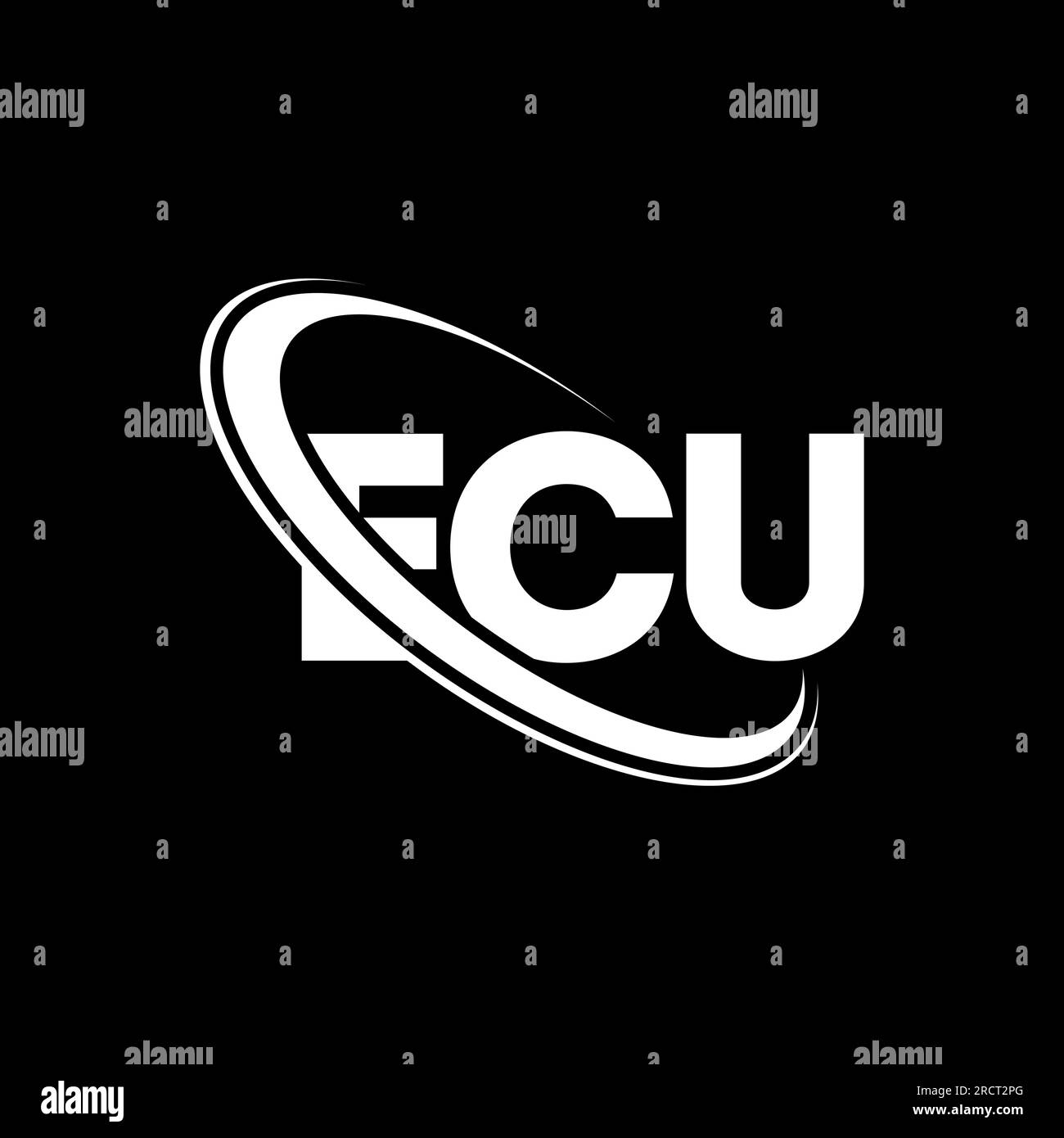Logo ECU. Lettre ECU. Conception de logo de lettre ECU. Initiales ECU ...