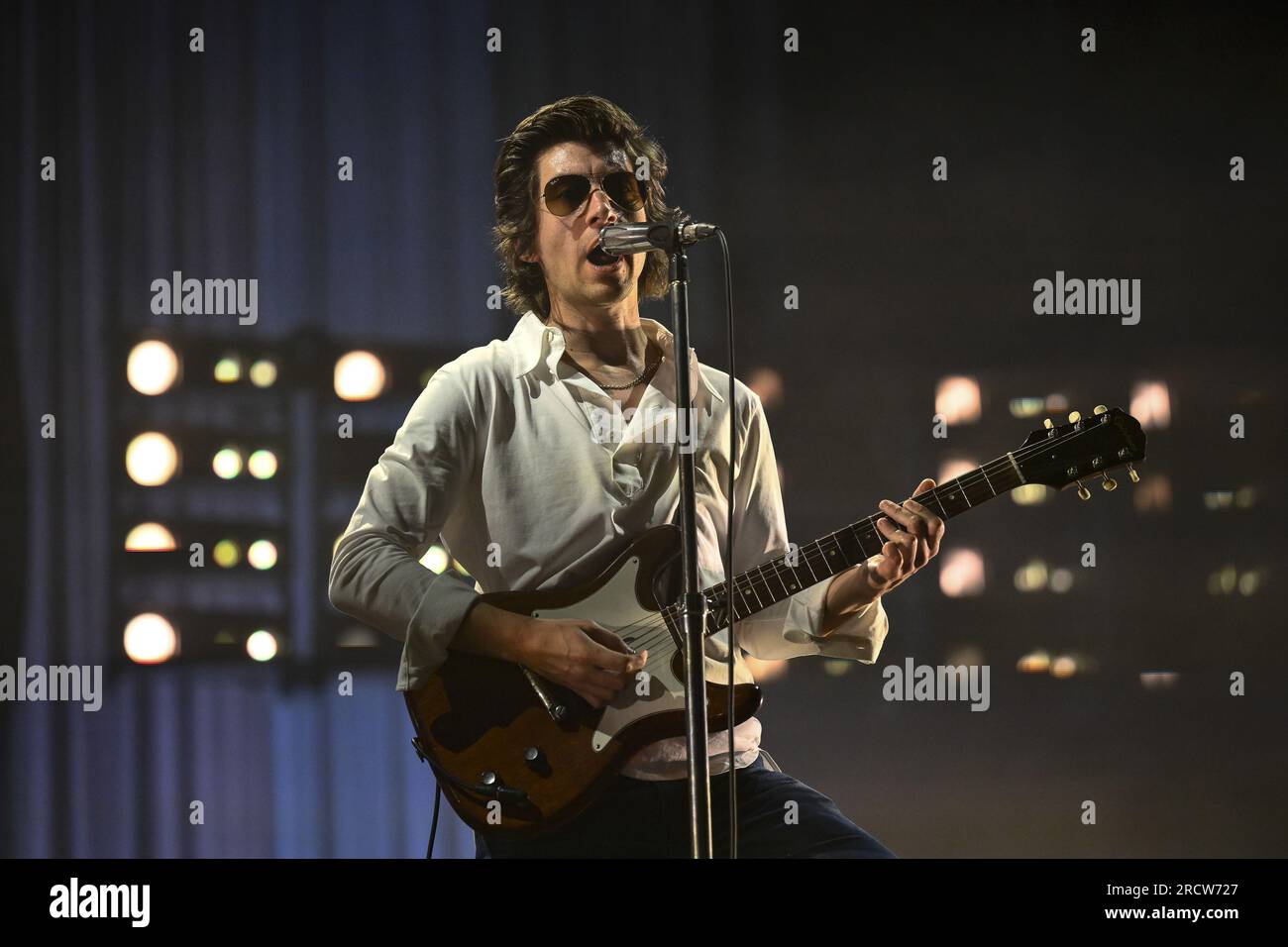 Alex Turner d'Arctic Monkeys lors de la tournée européenne 2023 Rock in ...