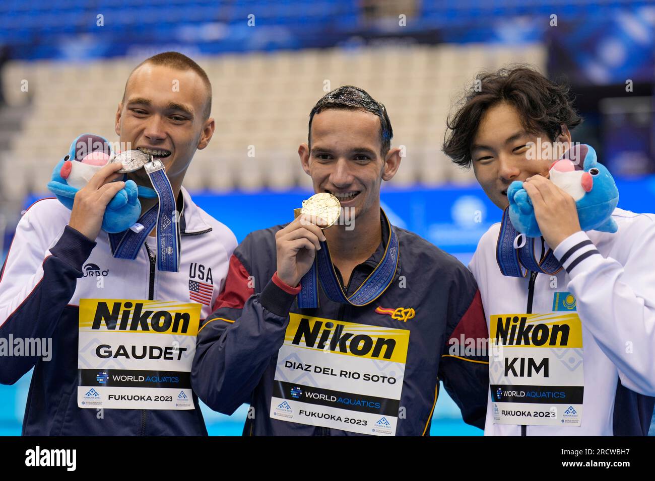 From left to right, silver medalist Kenneth Gaudet, of United States ...