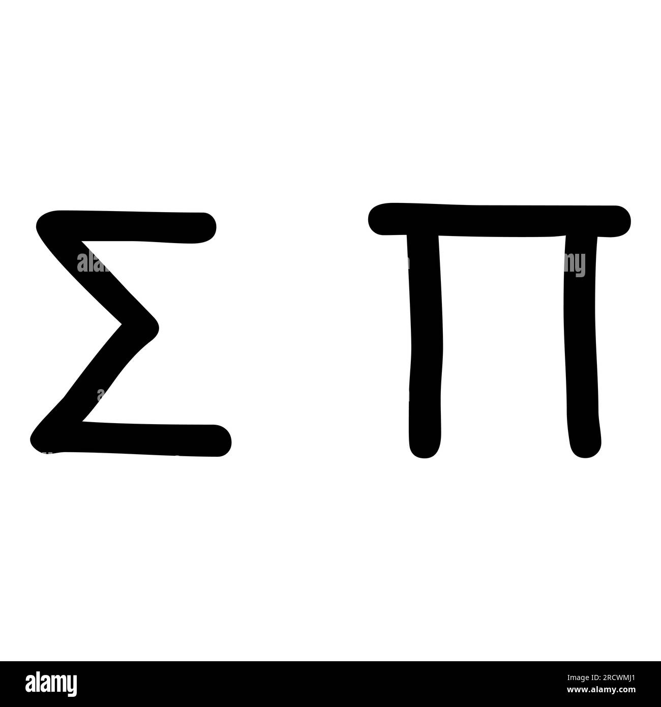 Sigma et symbole pi. Sommation et notation du produit. Alphabet grec ...