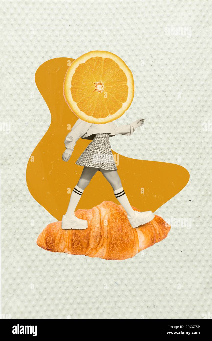 Illustration de collage vertical de drôle sans tête surréaliste absurde ...