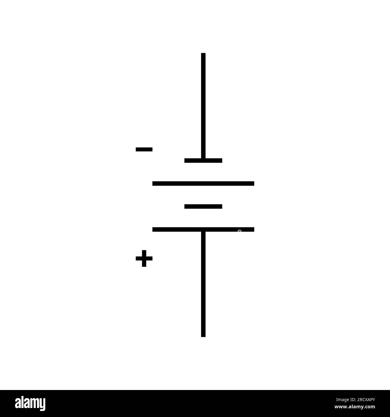 Symbole de batterie à double cellule dans l'électricité. Illustration ...