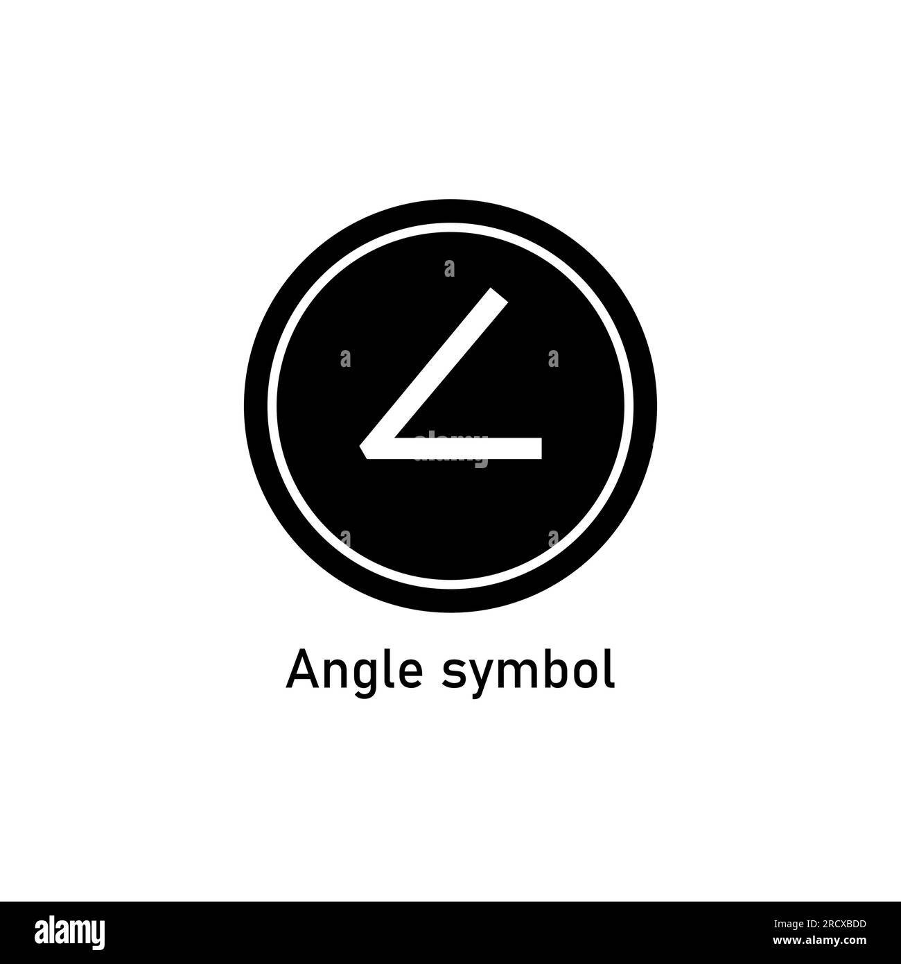 Logo de sommet de symbole d'angle en mathématiques. icône mesurer l ...