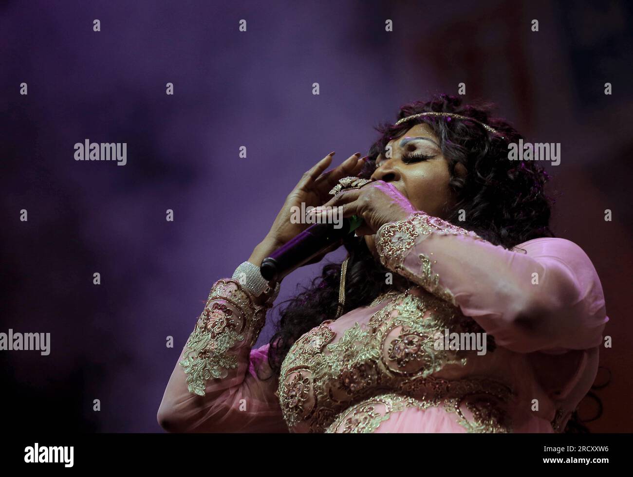 Artiste chanteuse de RD Congo, Mbilia Bel lors de sa performance au Festival Amani à Goma (est ...