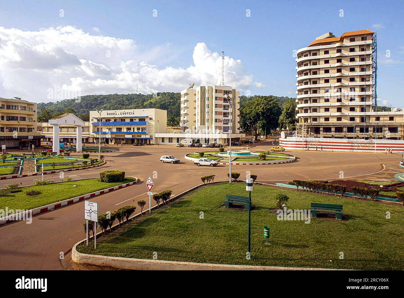 Vue partielle du centre-ville de Bangui, capitale centrafricaine, 30 ...