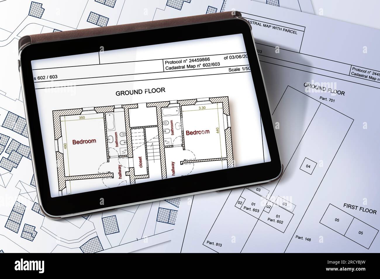 Carte cadastrale imaginaire du territoire avec des bâtiments et des ...