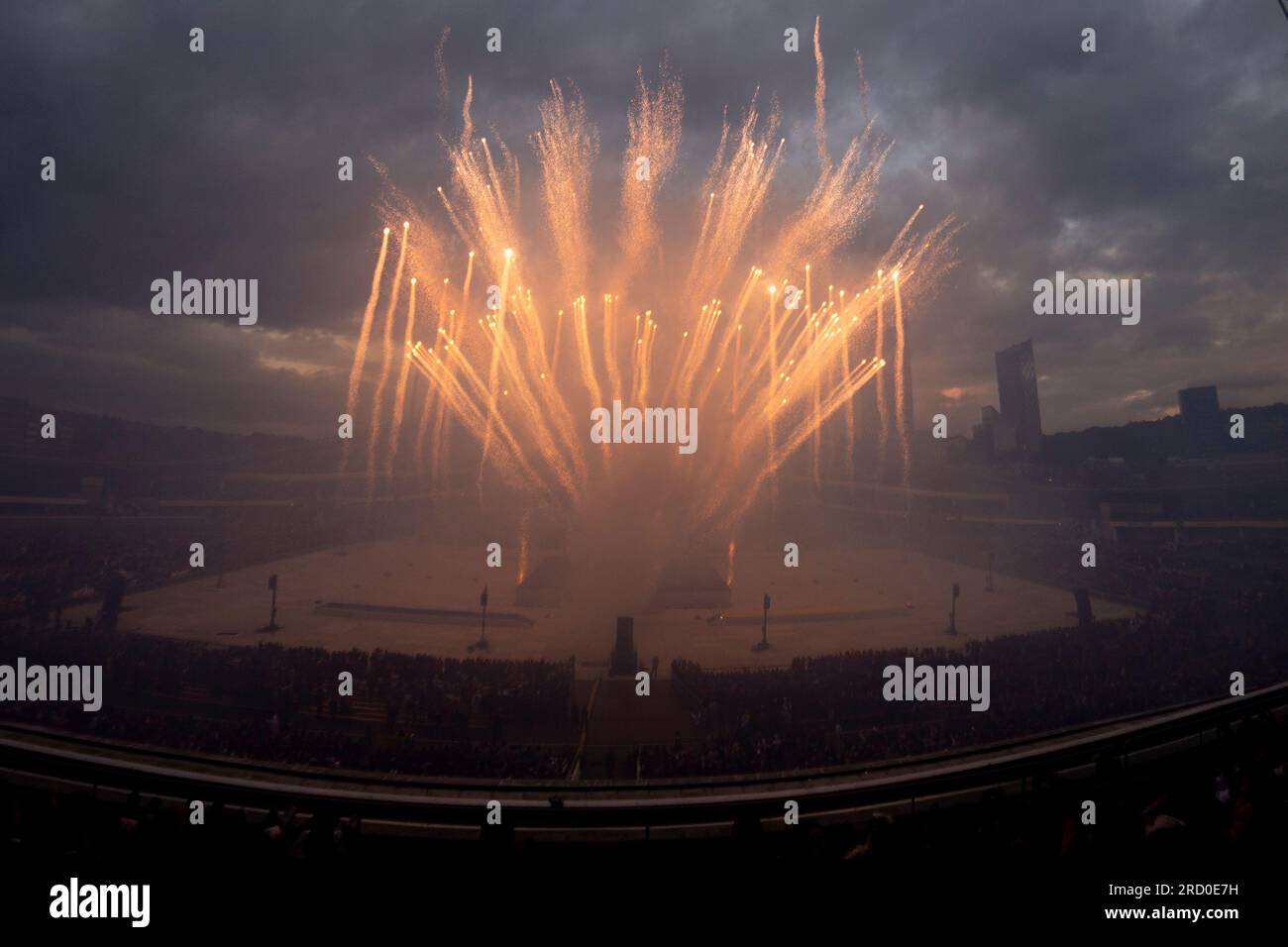 Gothenburg, Suède. 17 juillet 2023. Feu d'artifice lors de la cérémonie ...