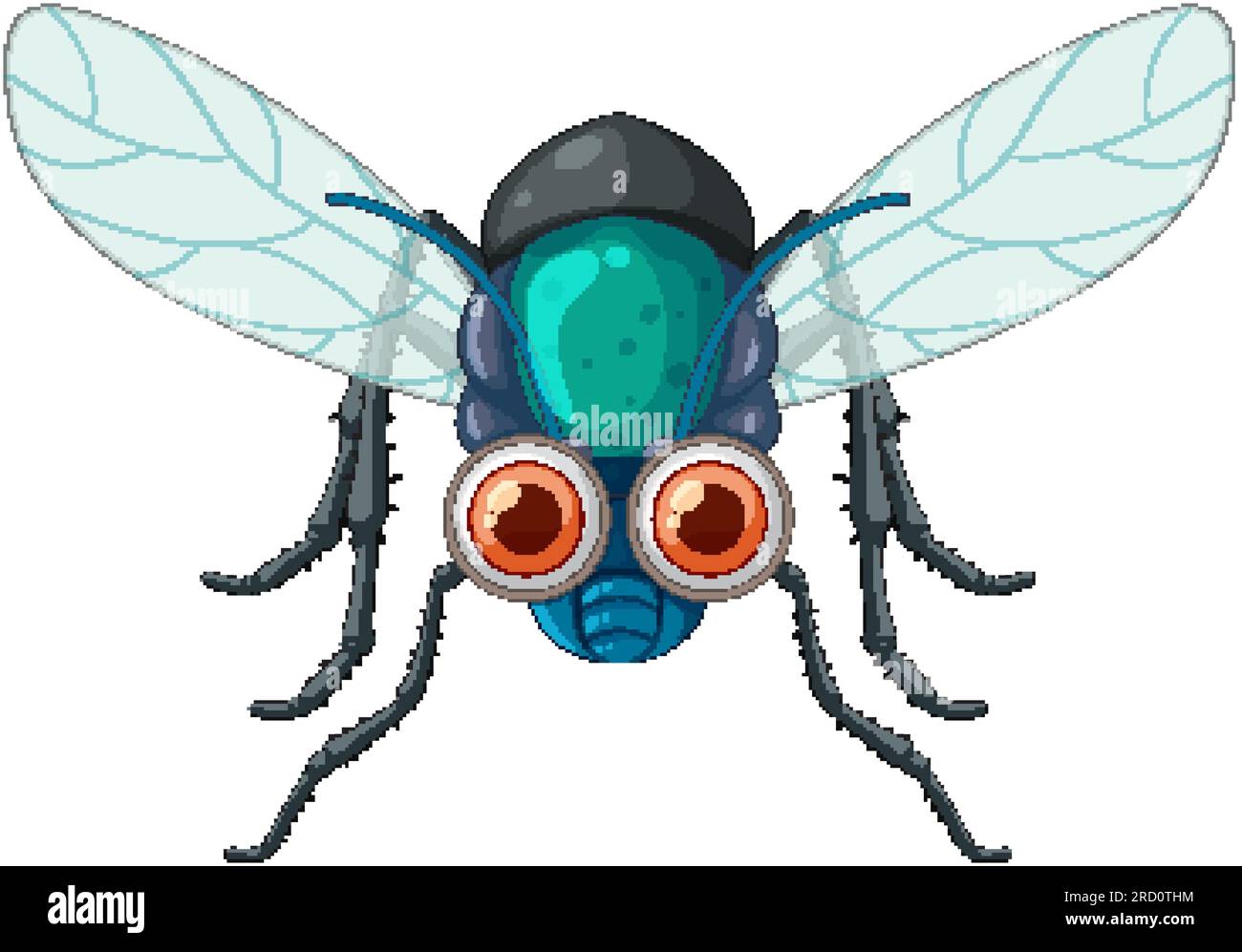 Illustration de personnage de dessin animé de mouche heureuse Image ...