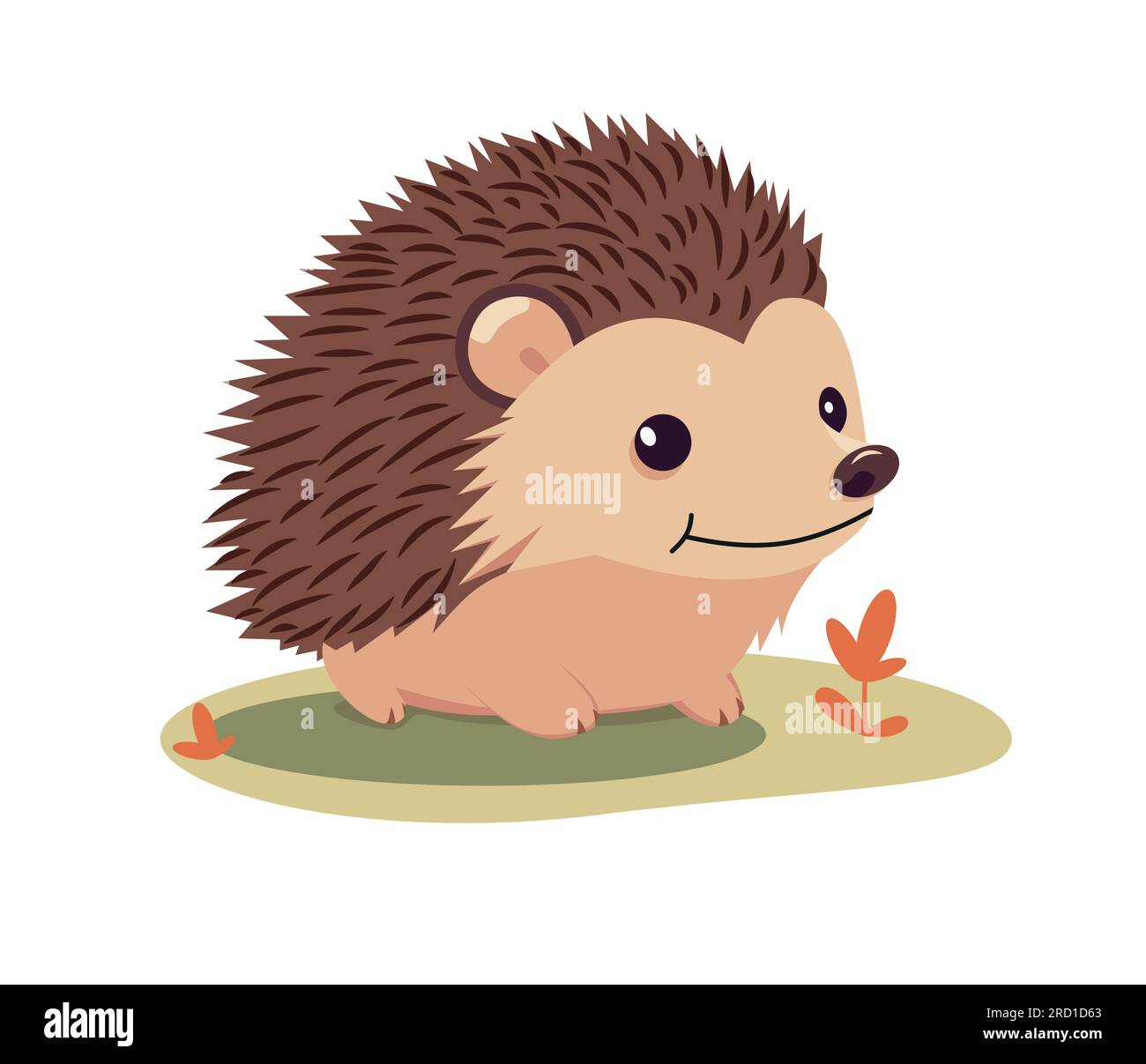 Dessin animé mignon de bébé hérisson sur fond blanc Image Vectorielle ...