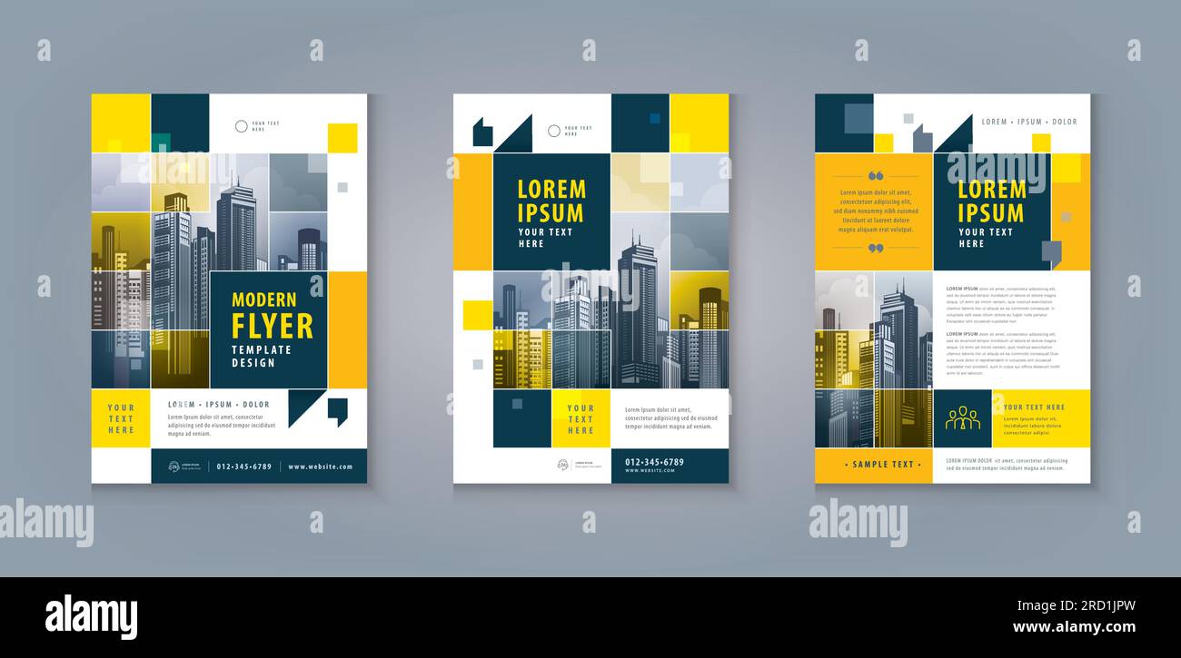 Brochure commerciale ensemble de modèles de dépliants. Modèle de ...
