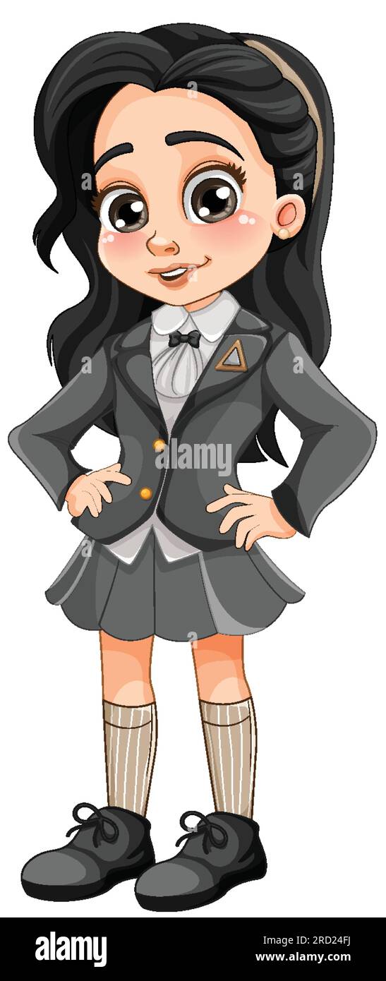 Illustration d'un dessin animé d'une fille à un élève Image Vectorielle ...