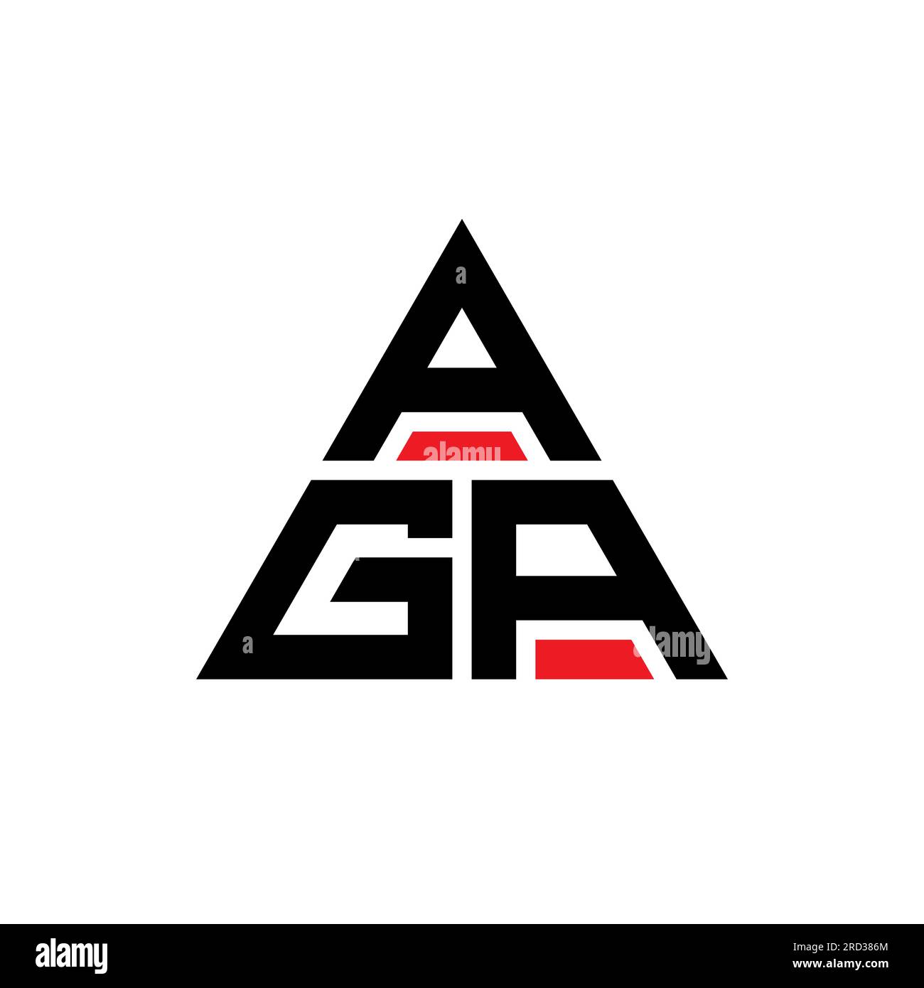 Logo de lettre triangle AGA avec forme de triangle. Monogramme de logo ...
