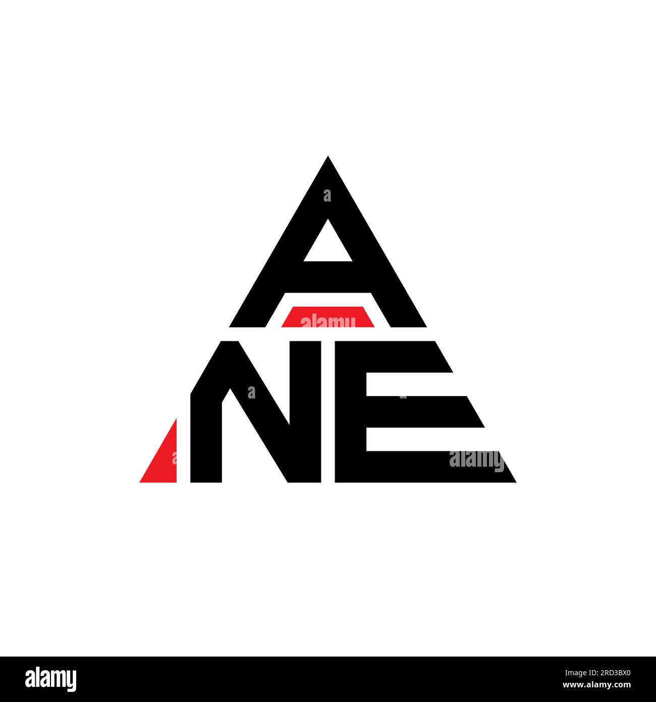 Logo en forme de triangle ANE. Monogramme de logo triangle ANE. Modèle ...
