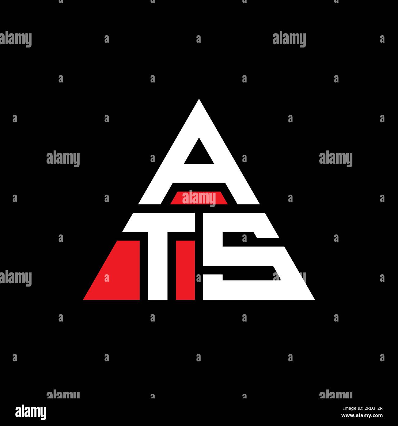 Logo ATS en forme de triangle. Monogramme de logo triangle ATS. Modèle ...
