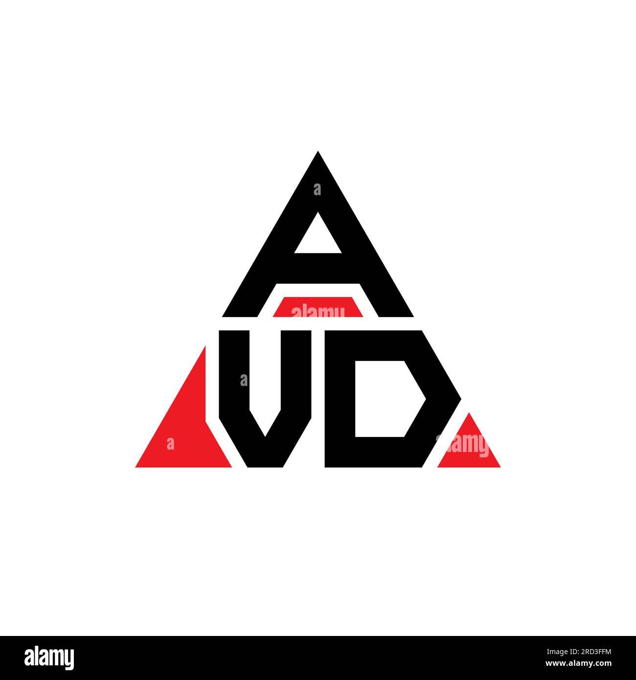 Logo de lettre triangle AVD avec forme de triangle. Monogramme de logo ...