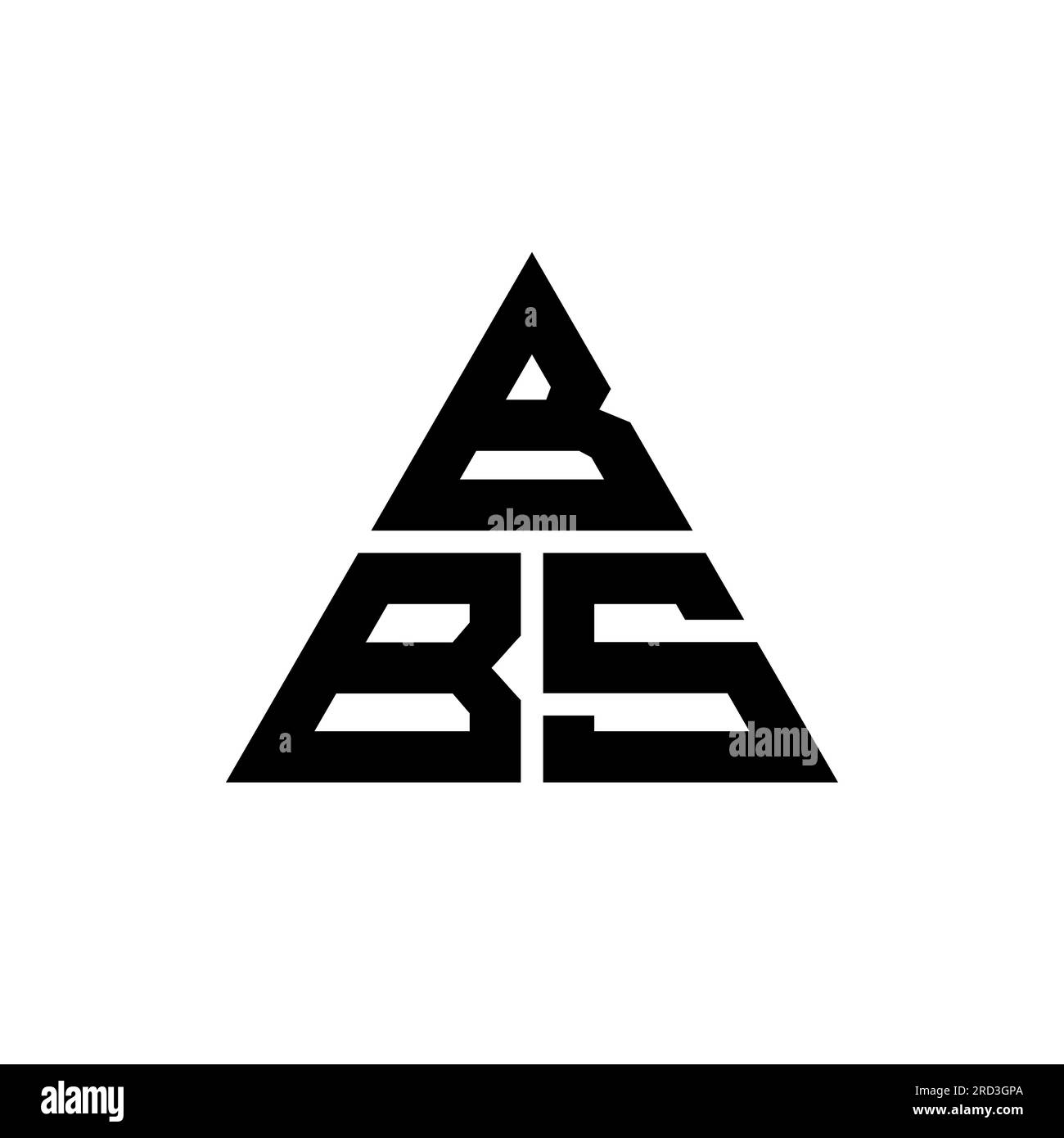 Logo de lettre triangle BBS avec forme de triangle. Monogramme de logo ...
