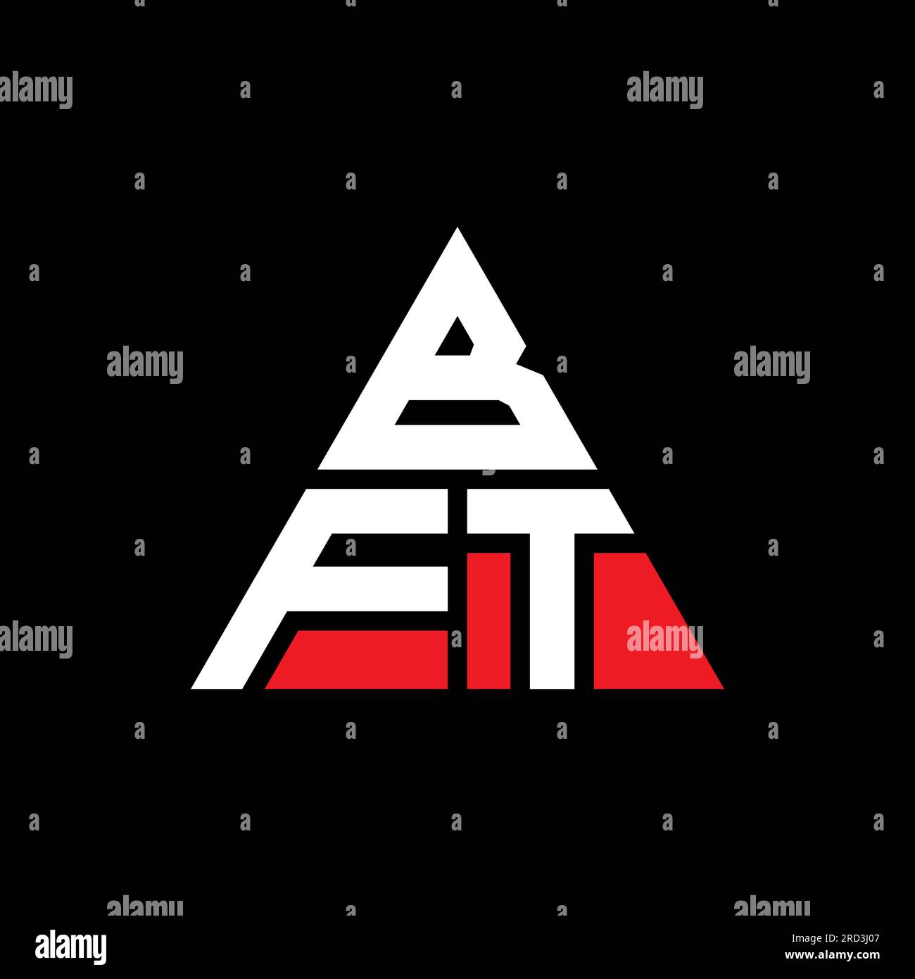 Logo de lettre triangle BFT avec forme de triangle. Monogramme de logo ...