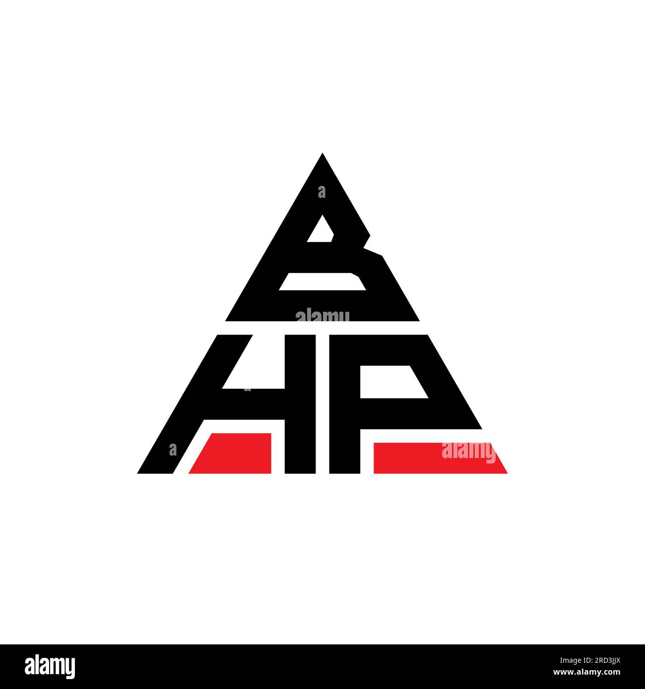 Logo de lettre triangle BHP avec forme de triangle. Monogramme de logo ...