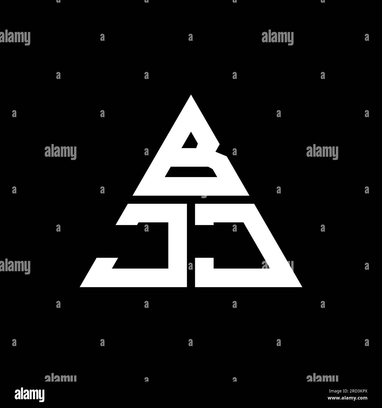 Logo lettre triangle BJJ avec forme de triangle. Monogramme de logo ...
