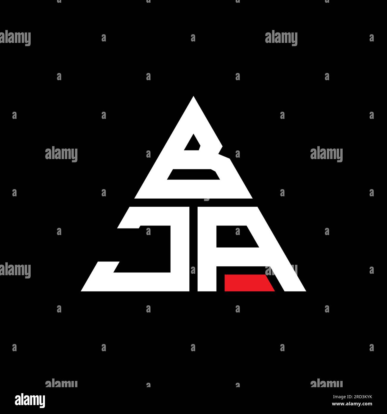 Logo de lettre triangle BJA avec forme de triangle. Monogramme de logo ...