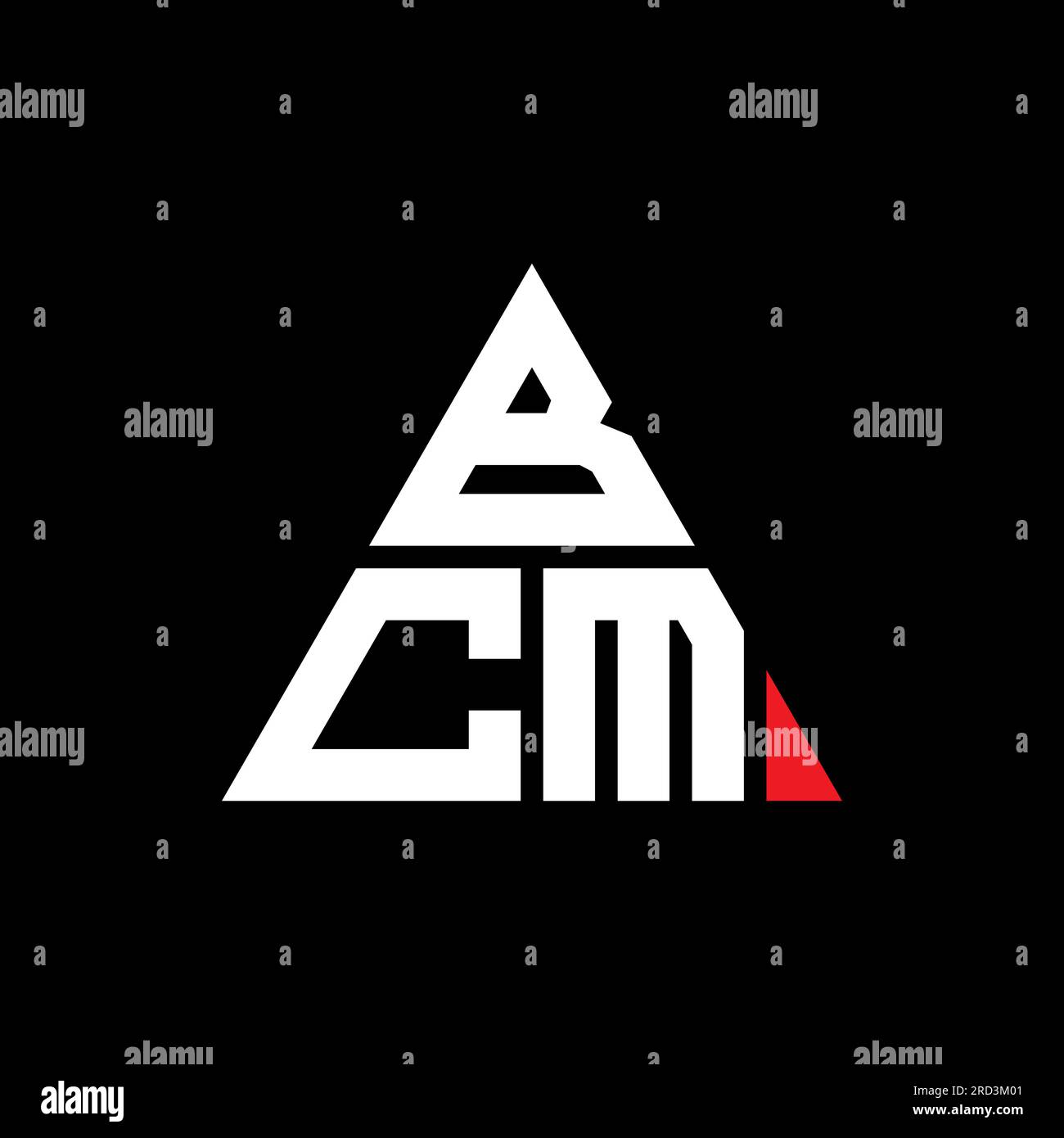 Logo BCM triangulaire avec forme de triangle. Monogramme de logo ...