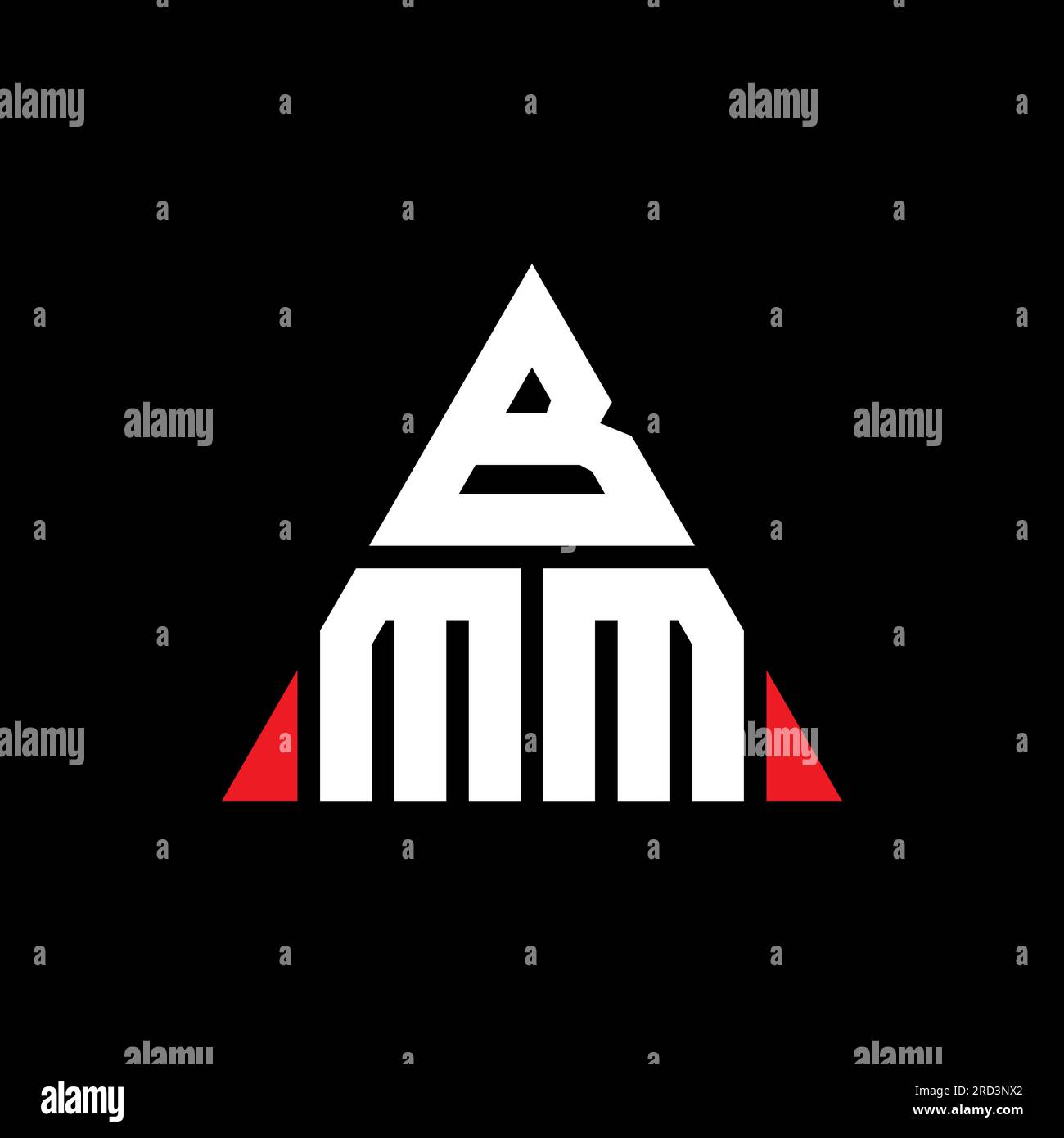 Logo lettre triangle BMM avec forme de triangle. Monogramme de logo ...