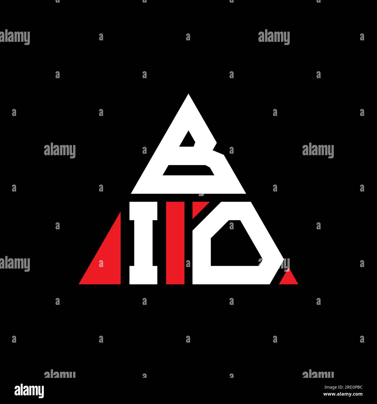 Logo de lettre triangle BIO avec forme de triangle. Monogramme de ...