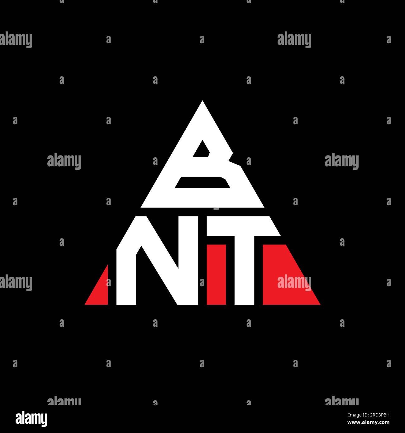 Logo lettre triangle BNT avec forme de triangle. Monogramme de logo ...