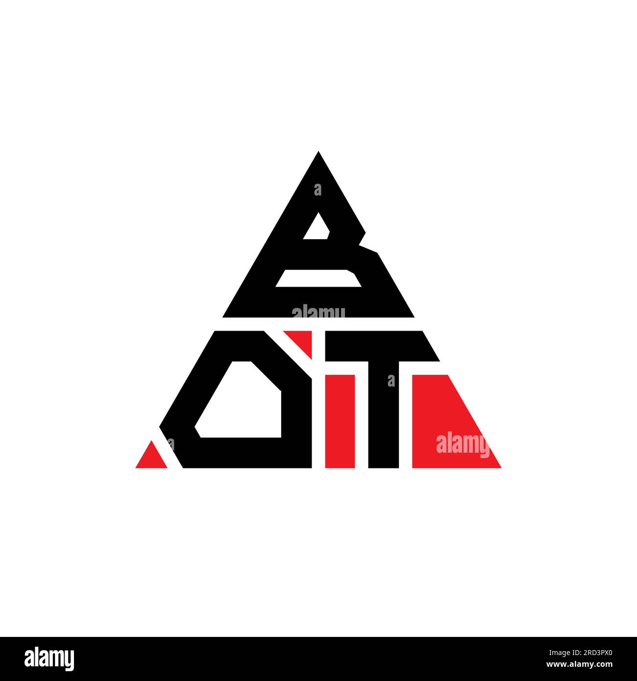Logo de lettre triangle BOT avec forme de triangle. Monogramme de logo ...