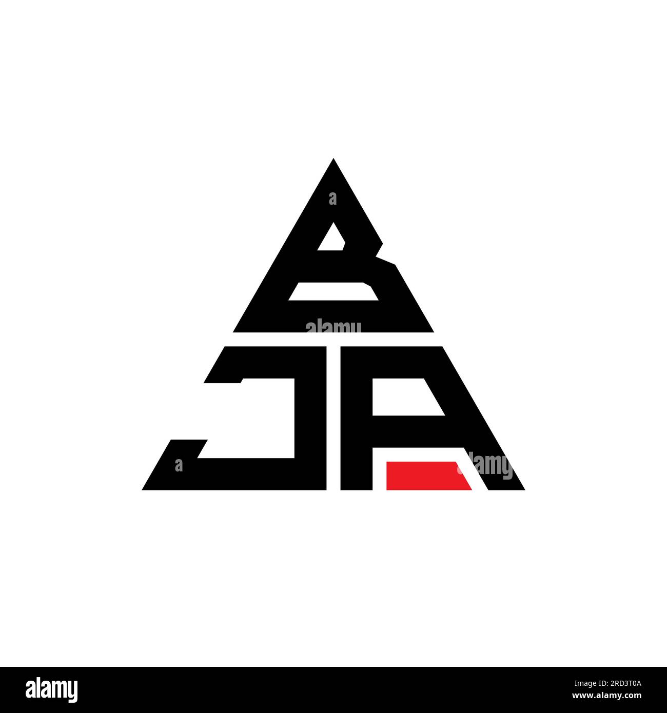 Logo de lettre triangle BJA avec forme de triangle. Monogramme de logo ...