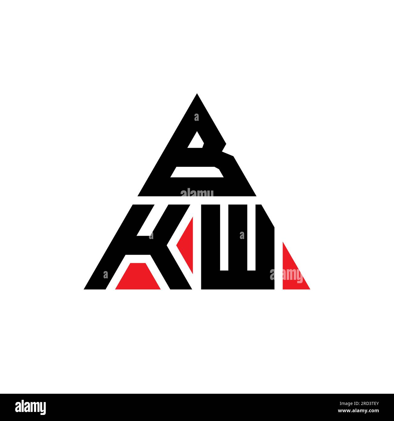 Logo de lettre triangle BKW avec forme de triangle. Monogramme de logo triangle BKW. Modèle de ...