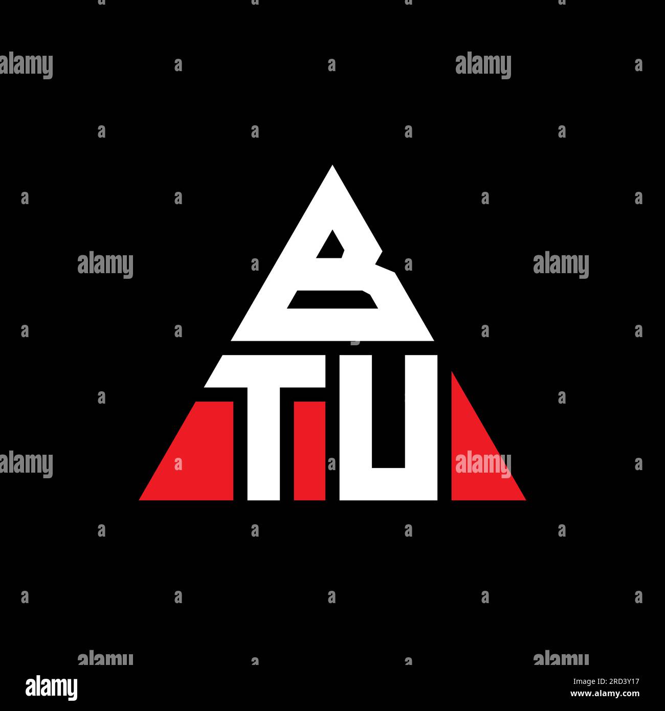 Logo de lettre triangle BTU avec forme de triangle. Monogramme de logo ...