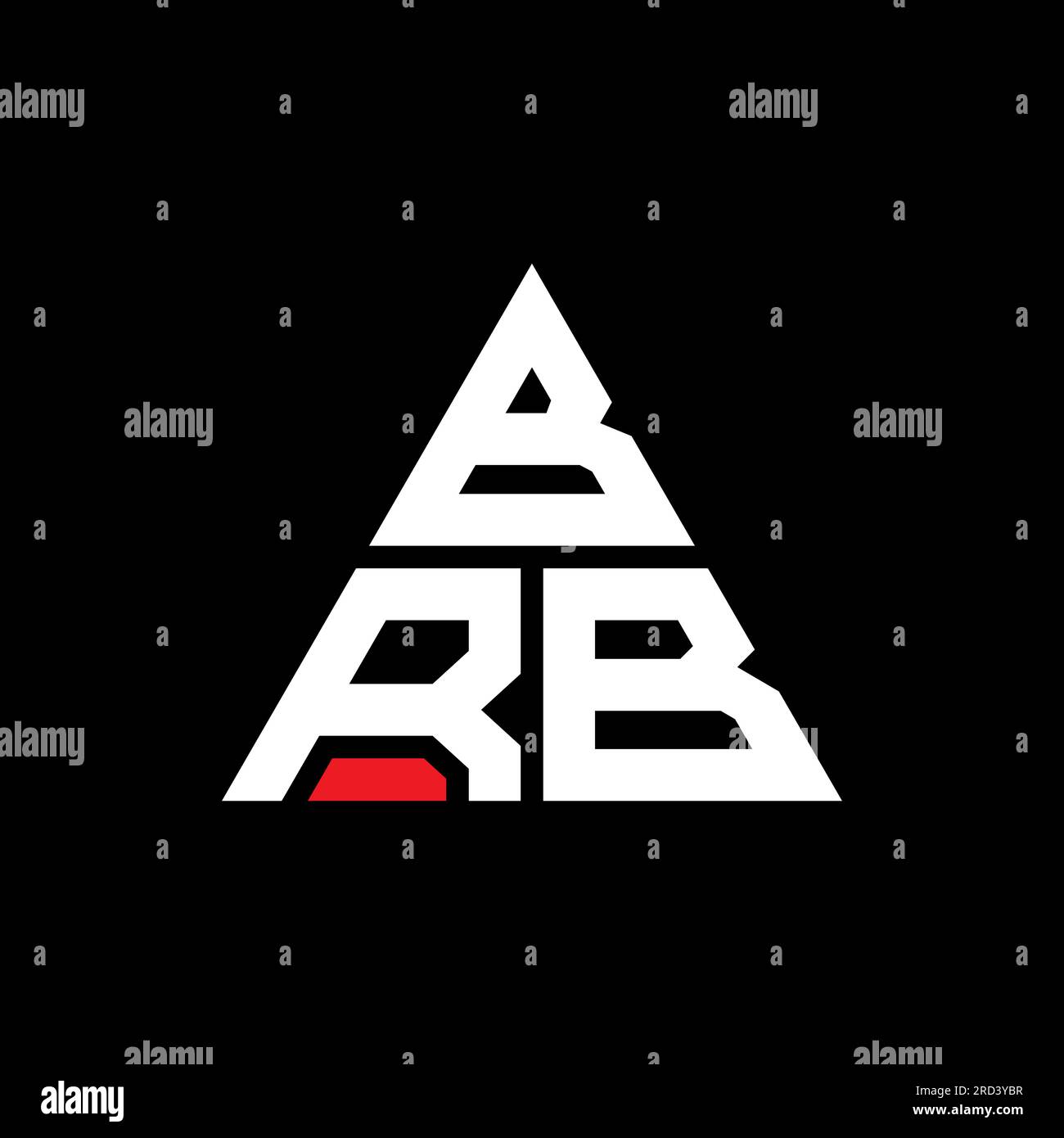 Logo en forme de triangle BRB. Monogramme de logo triangle BRB. Modèle ...