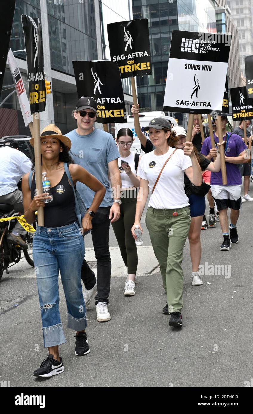 Actor/writer Tina Fey, right, and writer/producer Eric Gurian, center ...