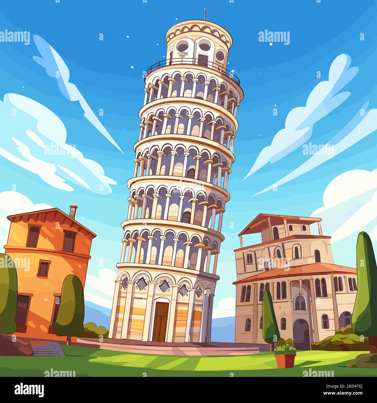 Tour penchée de Pise. Tour penchée de Pise illustration comique ...