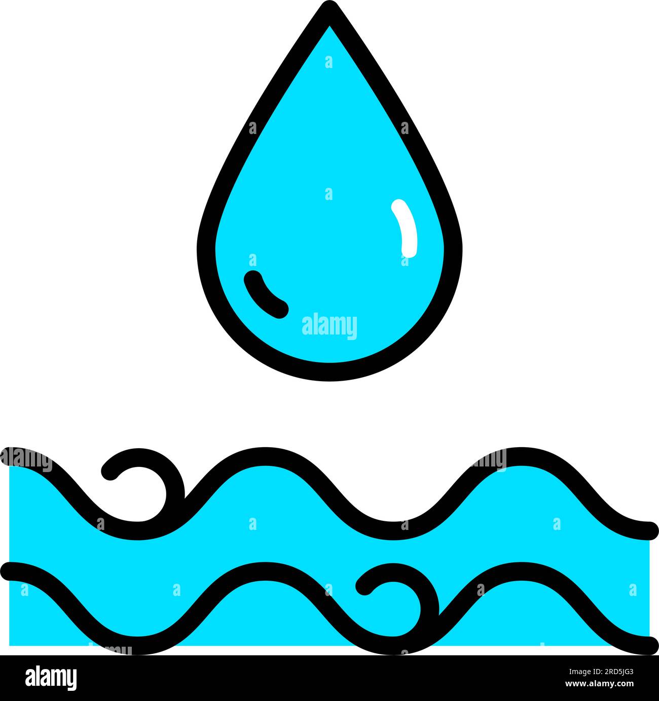 Icône plate couleur de l'eau simple. Pictogramme de trait. Illustration ...