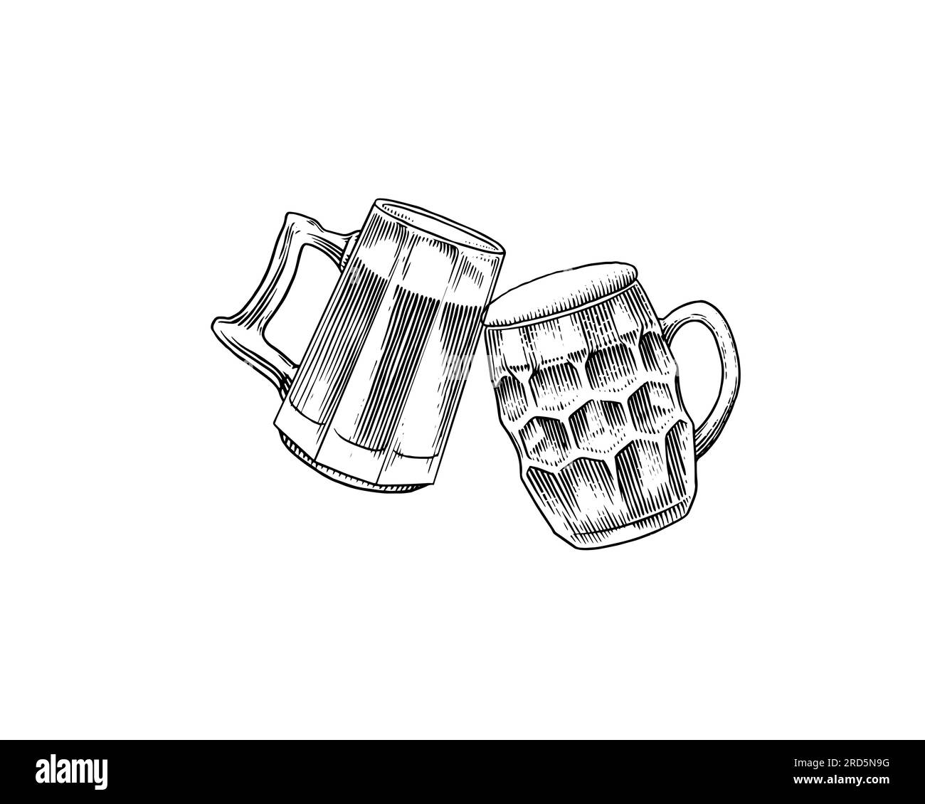 Santé toast. Fête de la bière. Vintage alcoolique. Tasse avec boisson ...