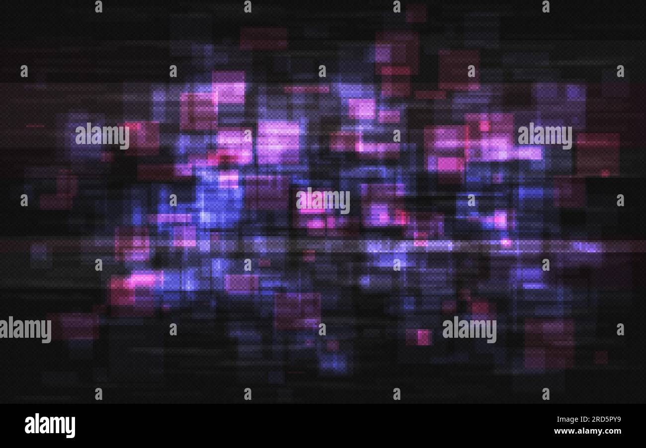 Fond néon de glitch. Texture de superposition numérique avec éléments ...