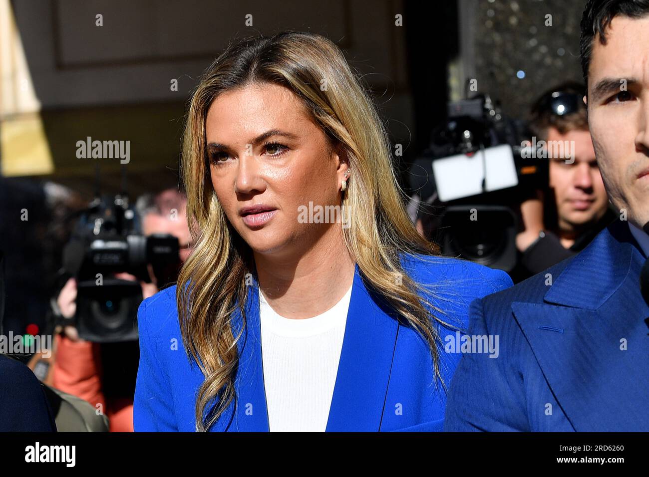Sydney, Australie. 19 juillet 2023. Ashley Ruscoe (au centre) quitte le ...