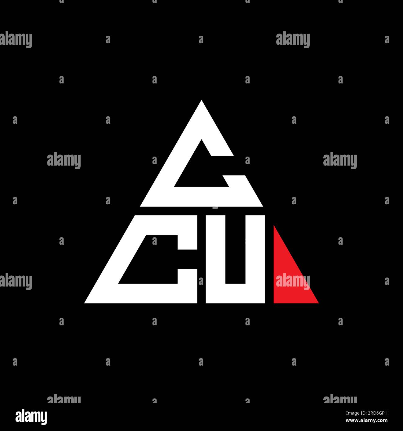 Logo CCU de lettre triangulaire avec forme de triangle. Monogramme de logo de triangle CCU ...