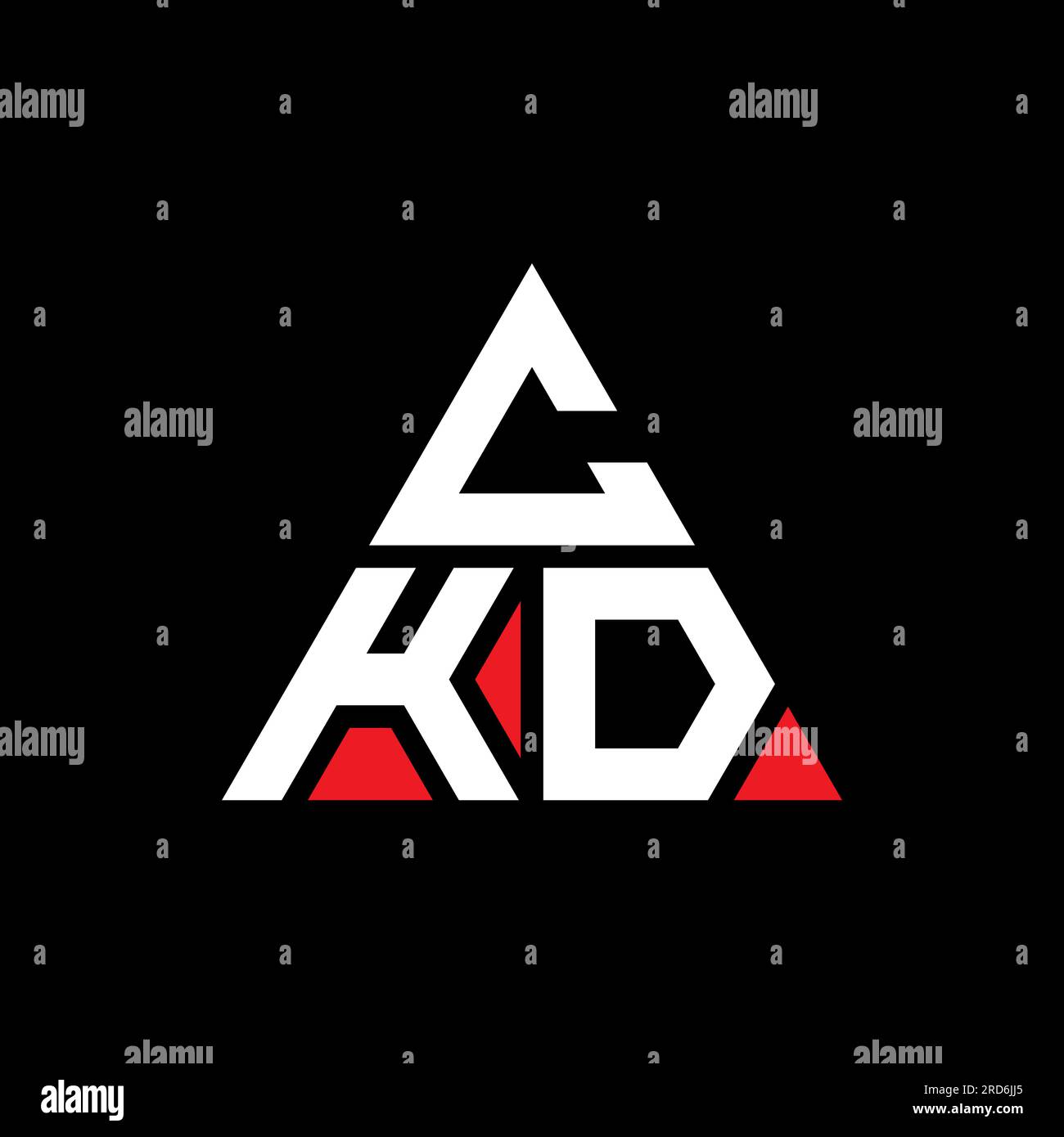 Logo de lettre triangle CKD avec forme de triangle. Monogramme de logo ...