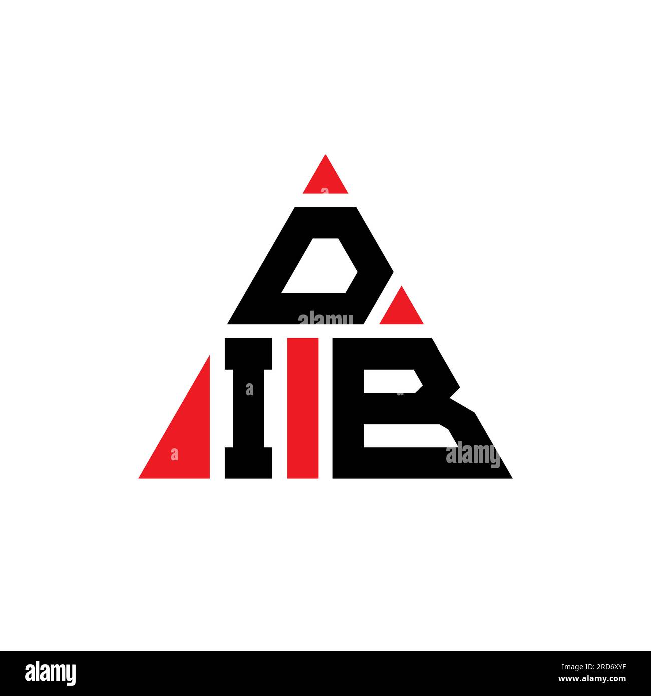 Logo de lettre triangle DIB avec forme de triangle. Monogramme de logo ...