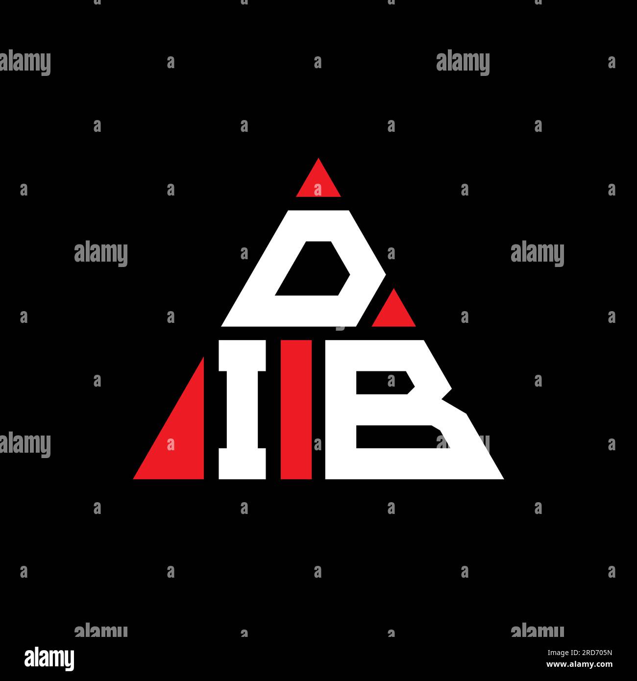 Logo de lettre triangle DIB avec forme de triangle. Monogramme de logo ...