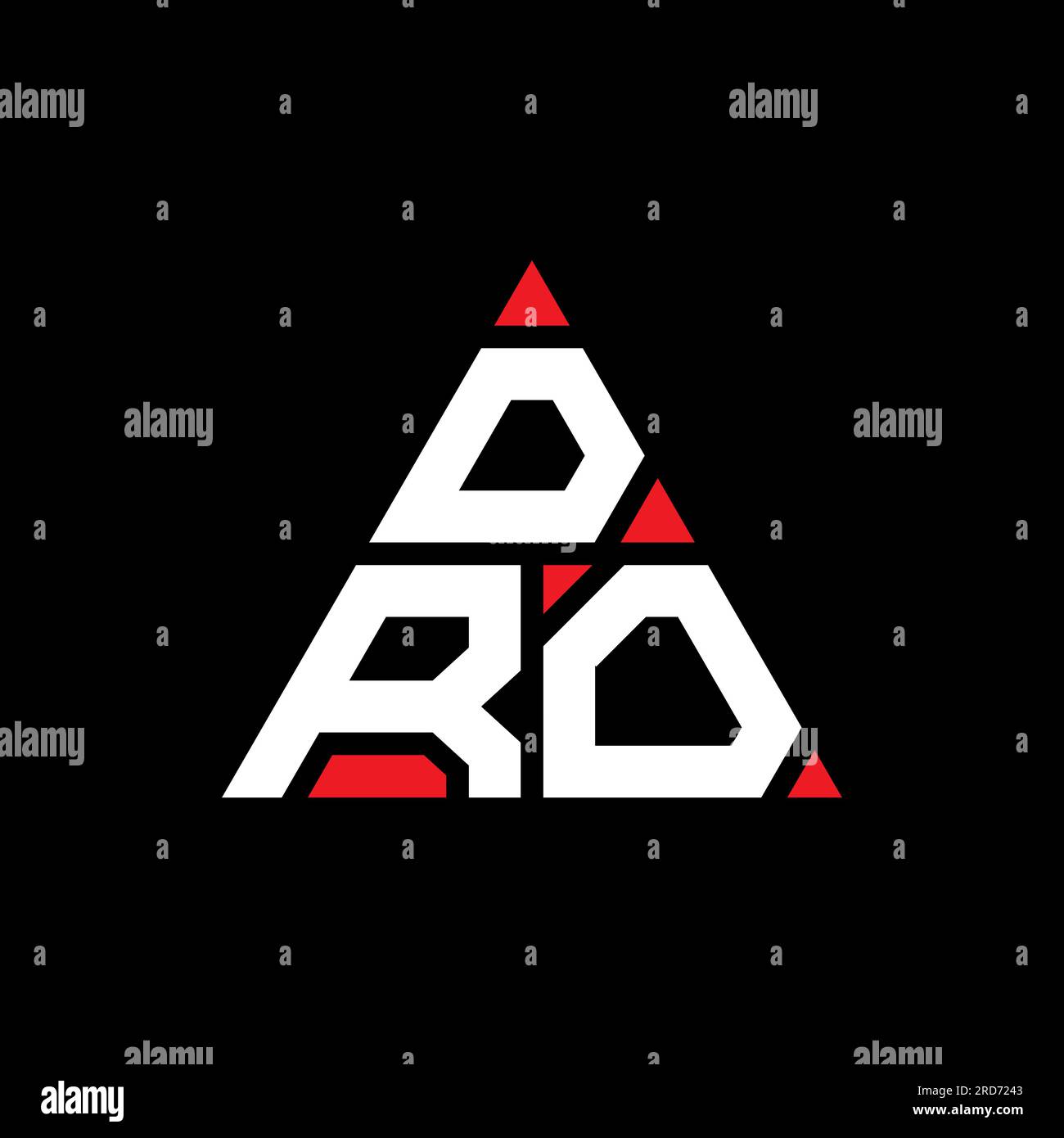 Logo de lettre triangle DRO avec forme de triangle. Monogramme de logo ...