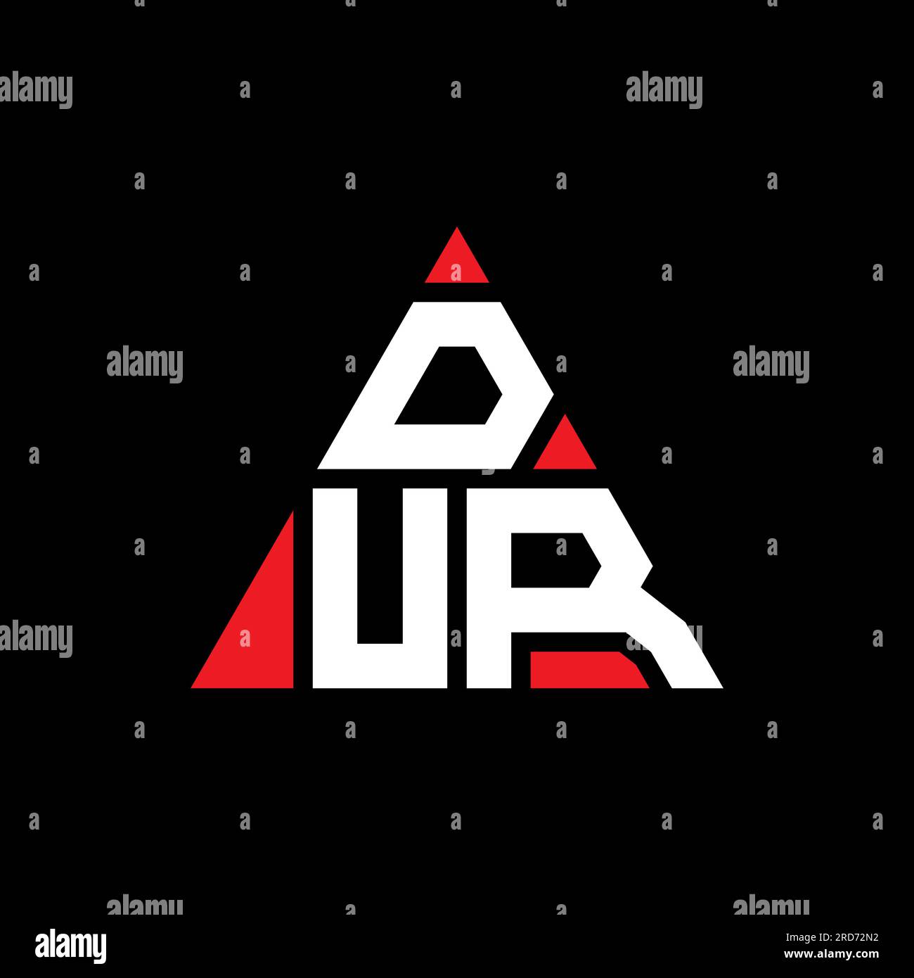 Logo de lettre triangle DUR avec forme de triangle. Monogramme de logo ...